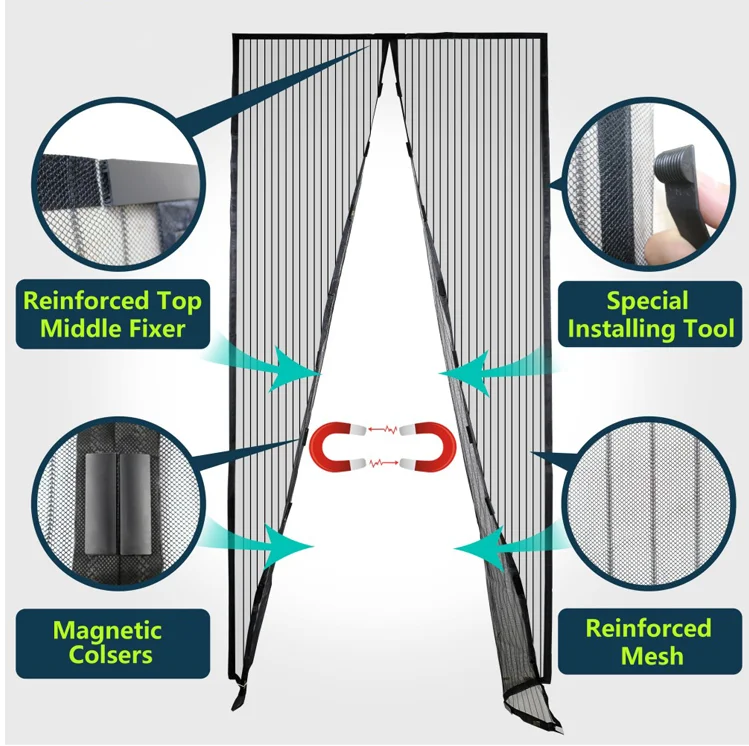 2023 Factory Heavy Duty Door Mesh Magnetic Mosquito Insect Net Screen ...