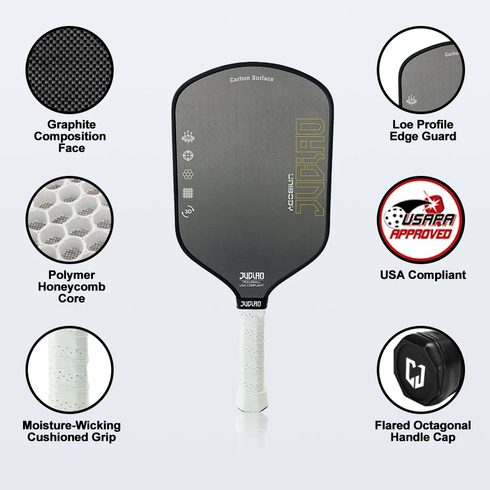 Juciao 16mm Polypropylene Honeycomb Core Raw Carbon Pickleball Paddles ...