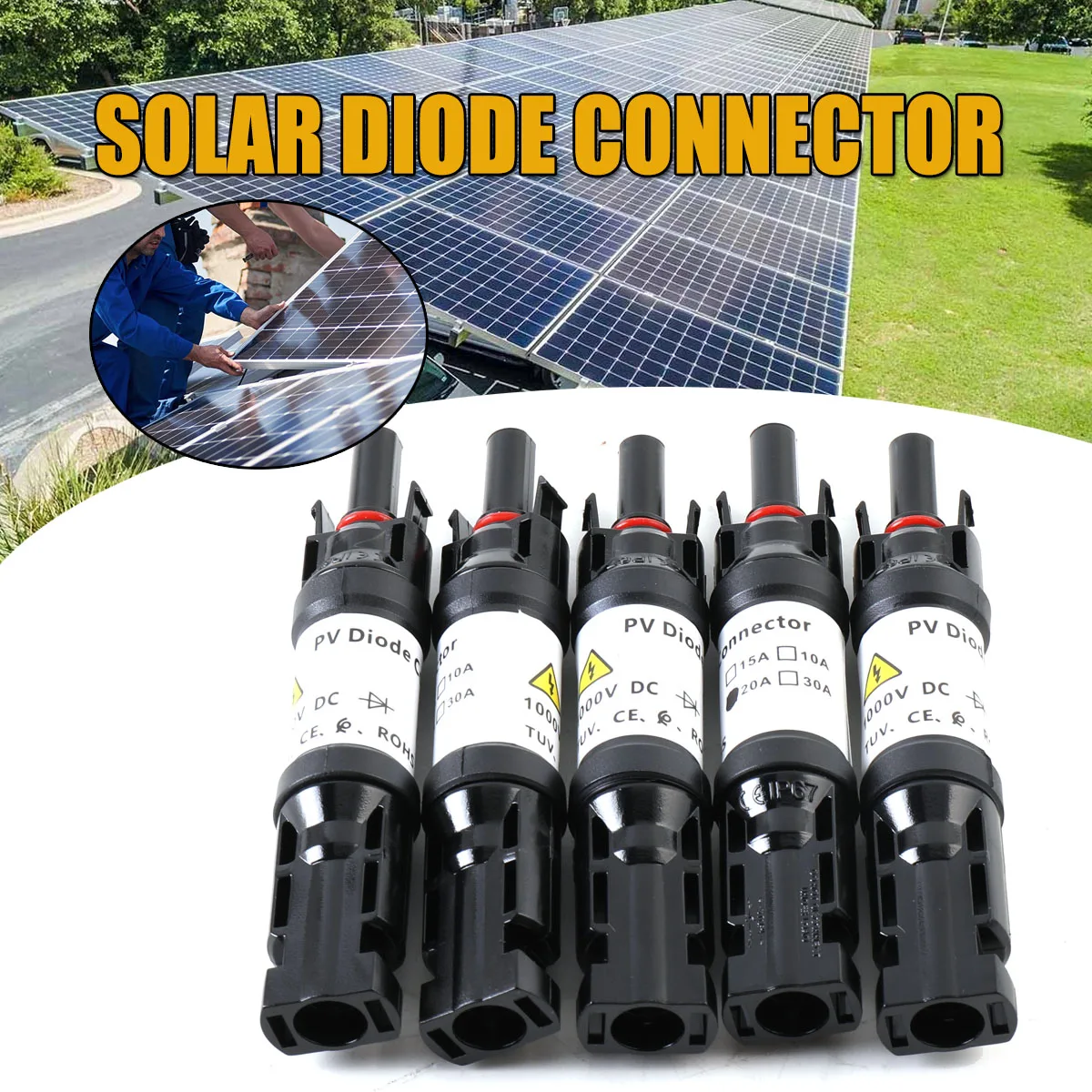 Ip67 Waterproof 20a Electric Solar Power Systems Diode Connector Photovoltaic Connectors - Buy ...