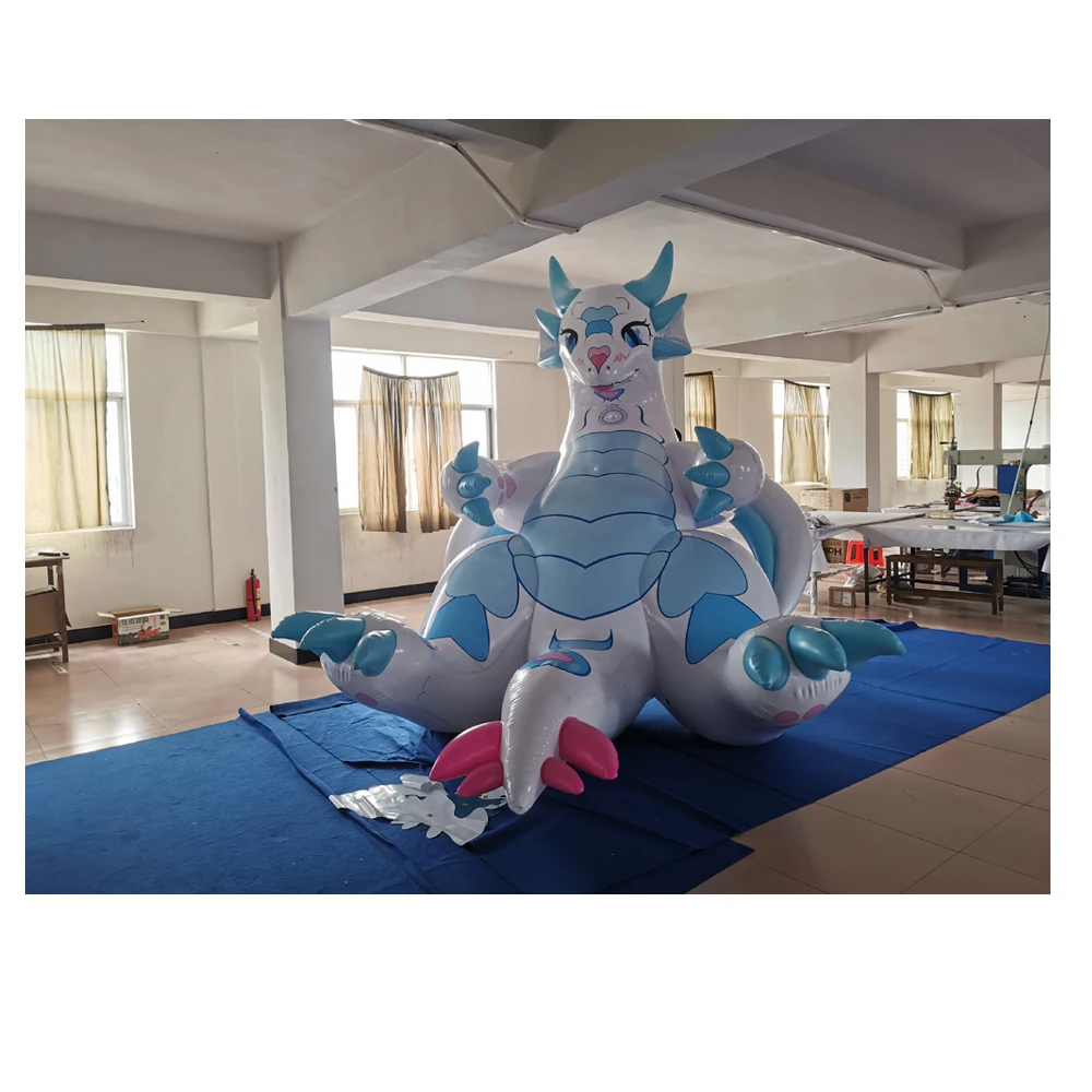 Beile Customized PVC Cartoon Inflatable White Dragon Model