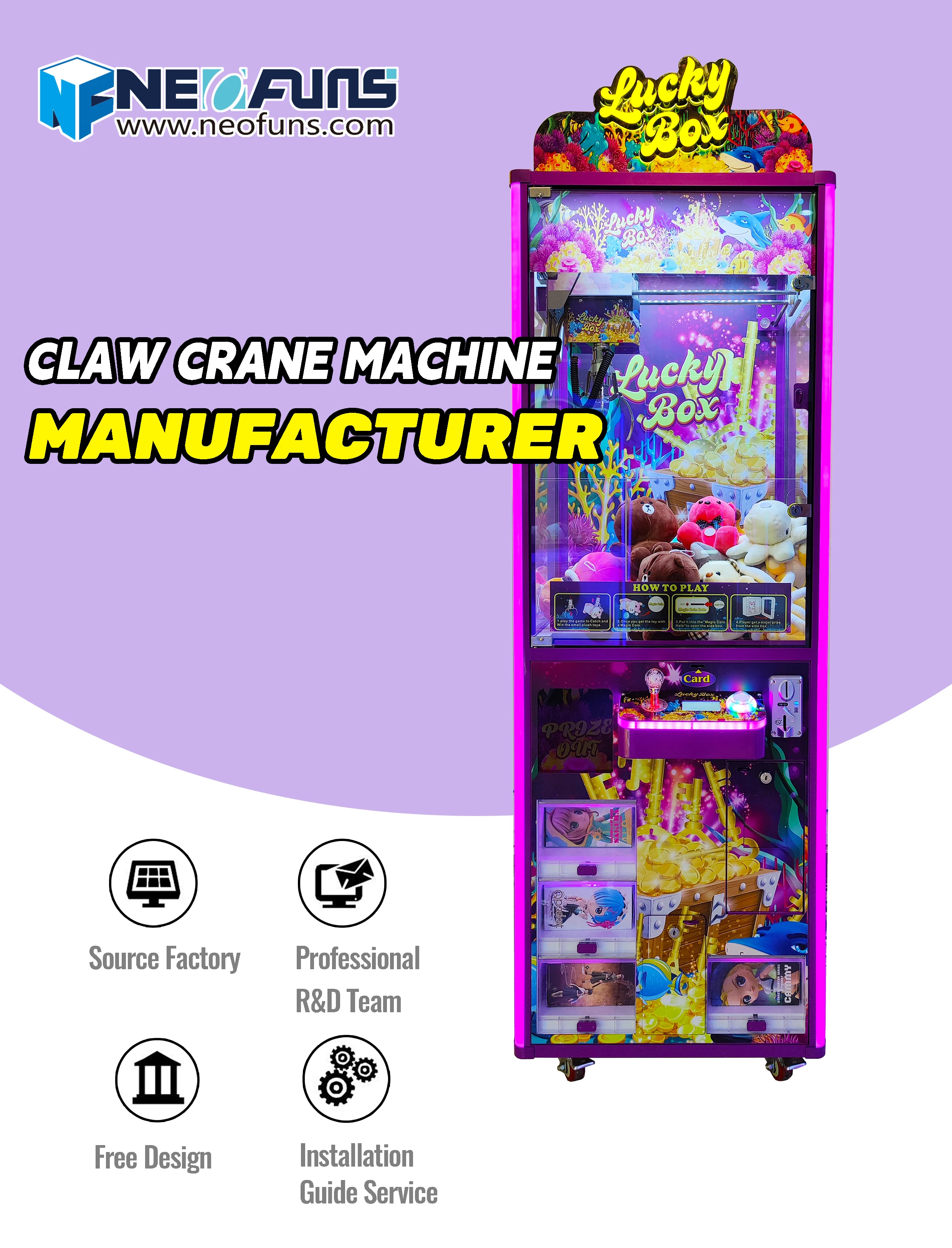 Neofuns 2024 High Quality Coin Operated Australia Toys Arcade Claw ...