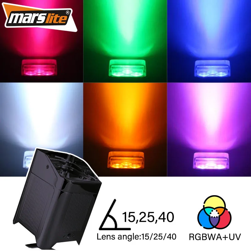 Marslite Uplights Battery Wireless - RGBWAUV LED Par Stage Light for DJ ...