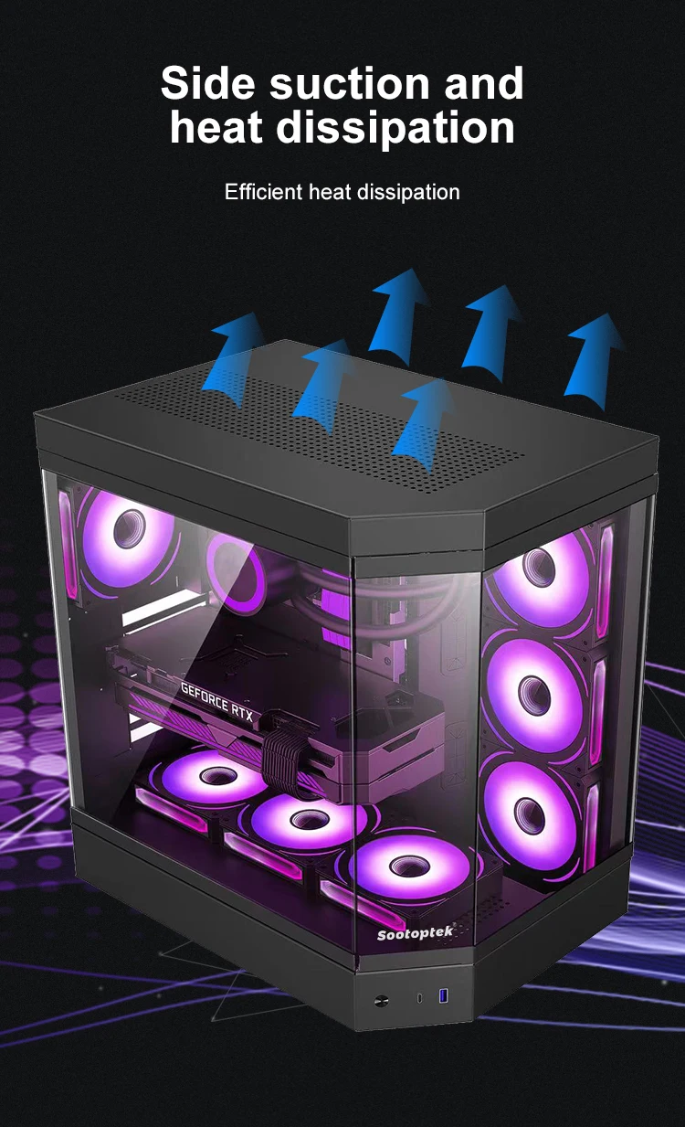 K21 M-ATX/ATX Curved PC Case - Full View Tempered Glass, ARGB Fan ...
