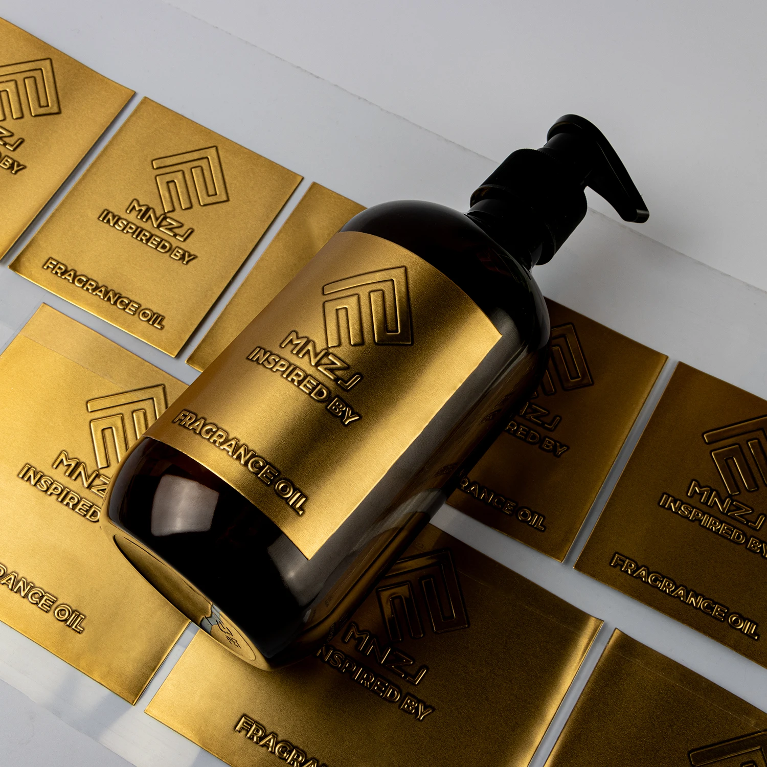 Custom Adhesive Aluminum Brand 3d Embossed Logo Sticker Sheet Gold Foil ...