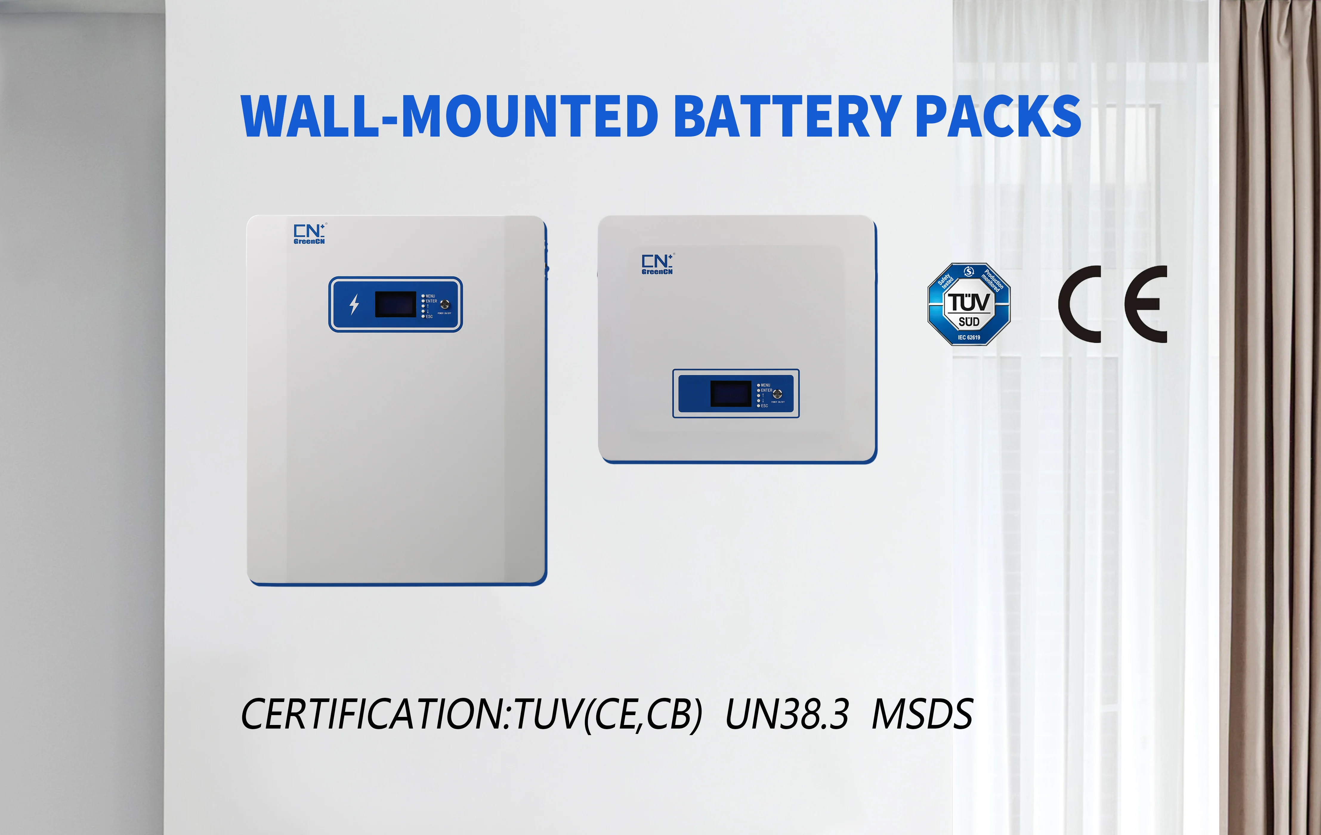 Lifepo4 Tuv Ce Cb Wall-mounted Li-ion Battery Pack 51.2v 200ah - Buy Li ...