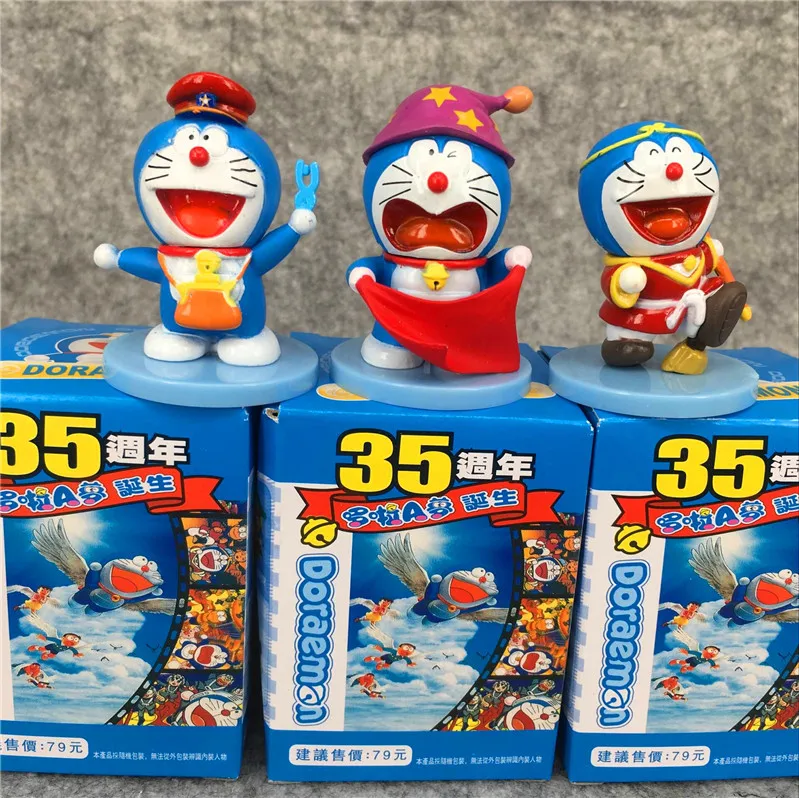 Japan Anime 35th Anniversary Edition Doraemon Figure Blind Box Car ...