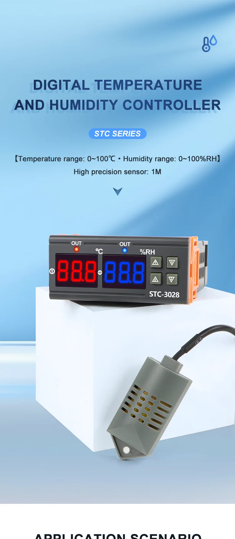 Digital Thermostat Hygrometer STC-3028 Temperature and Humidity Controller AC110-220V Humidifier ...