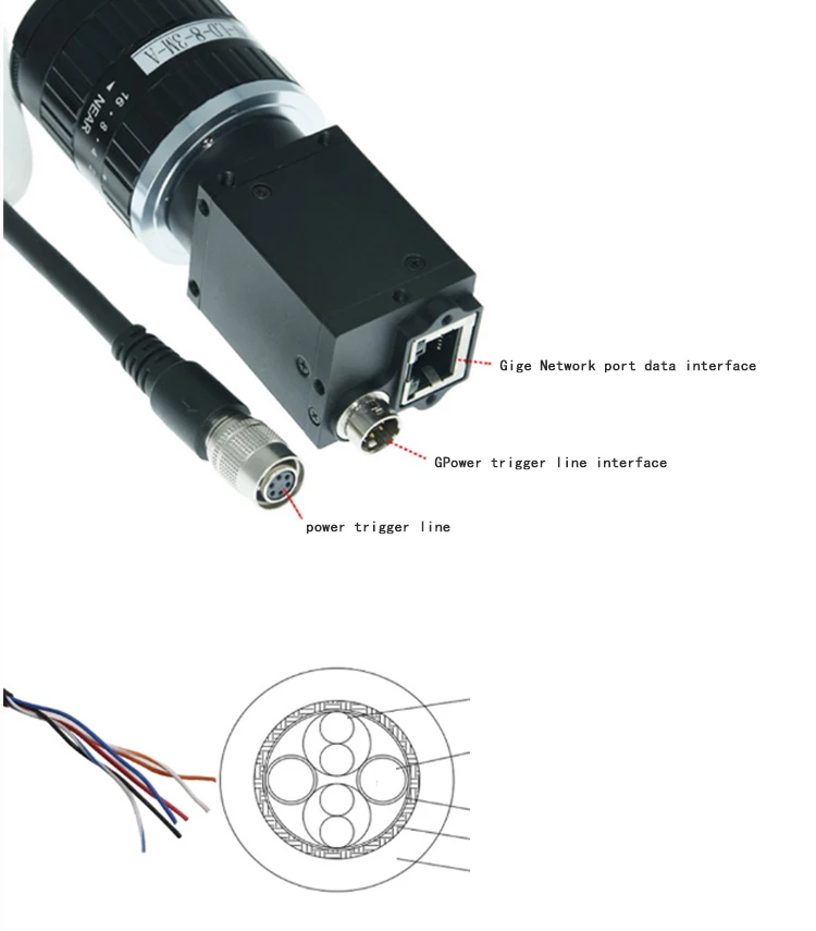 Industrial Camera Power Cable Hirose 6 Pin Female Connector Hr10a-7p-6s ...