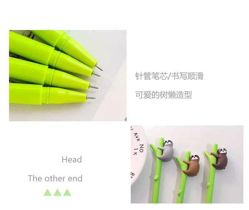 Cartoon Sloth Gel Pen Kawaii Stationery Gel Pens School Black Gel Pens ...