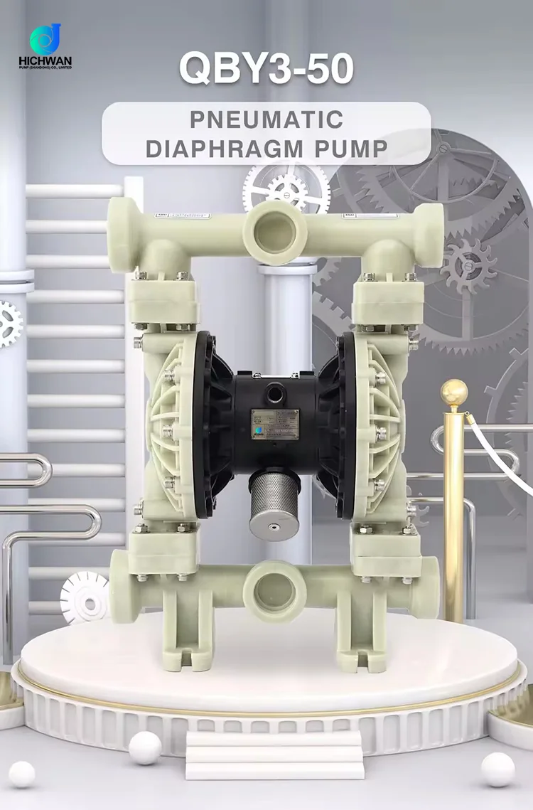 HICHWAN QBY3-50F Acid Chemical Diaphragm Pump OEM Application Transfer Pump for Sulfuric Acid ...