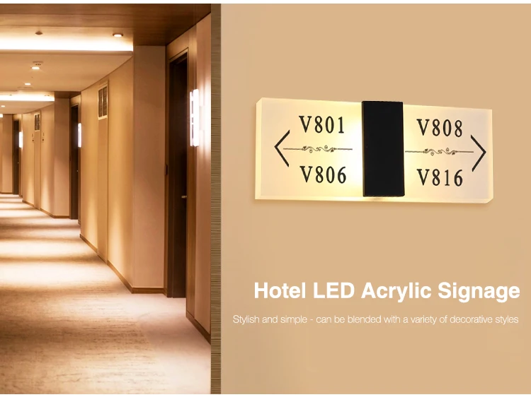 Gtd Customized Led Light Acrylic Hotel Signage With Room Number - Buy ...