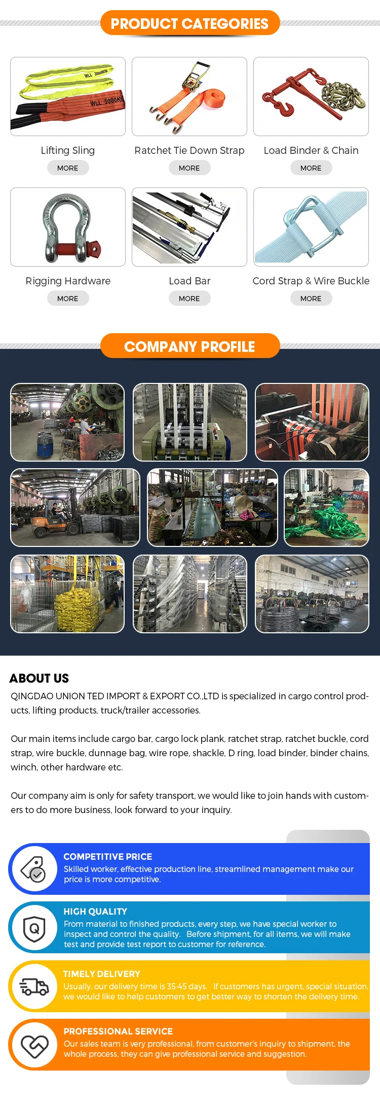 Standard Cargo Lashing Control Flatbed Winch Strap Flatbed Truck Set ...