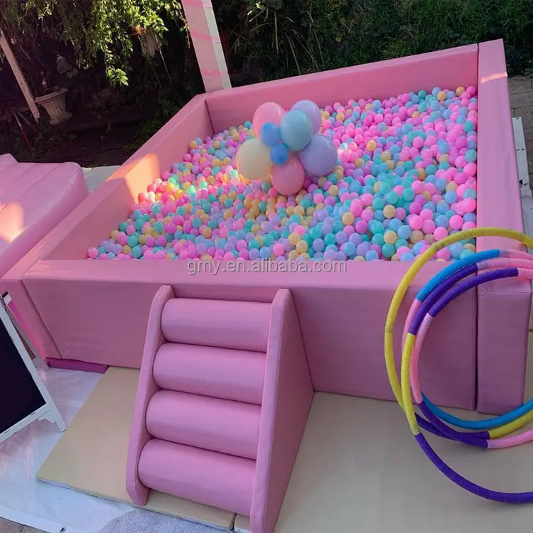 Tan Beige Soft Play Foam Ball Pit and Indoor Play Area in Pastel Color ...