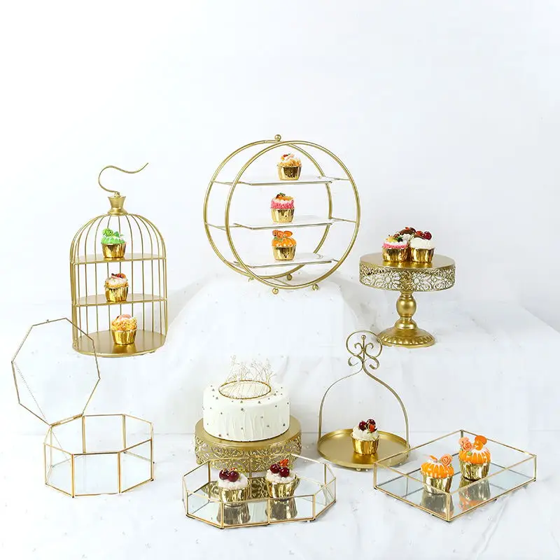 Huadison Catering Equipment Buffet 3-piece Cake Stand Set Round Metal ...