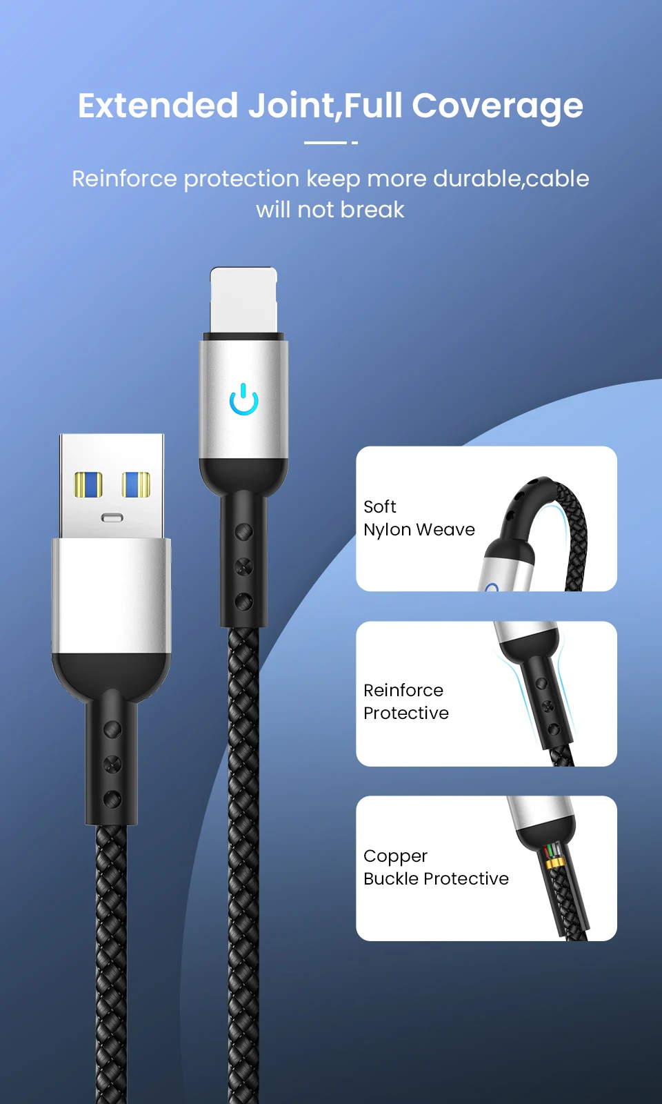 Nylon Braided Material Usb Charger Phone 2.4a Usb Data Cord Cable For ...