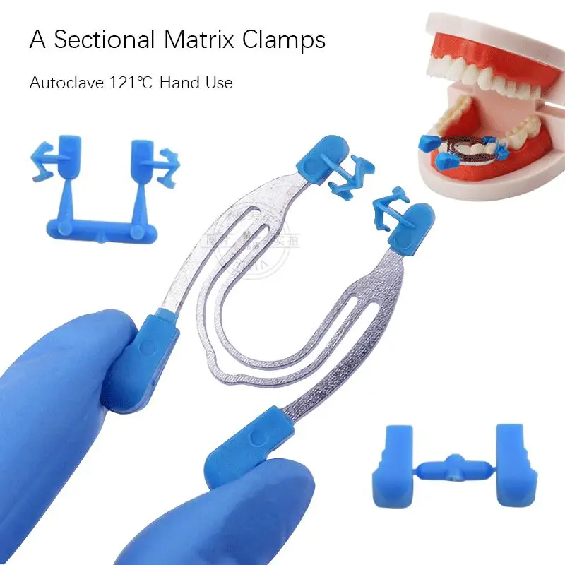 Dental Matrix Sectional Contoured Metal Spring Clip Rings Clamps Wedges ...