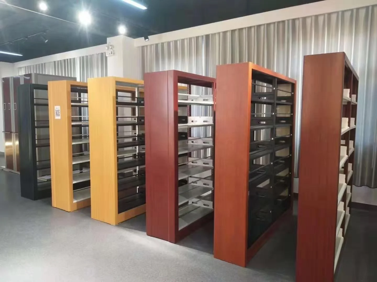 School Library Bookshelf Iron Bookcase Office Book Shelves School ...