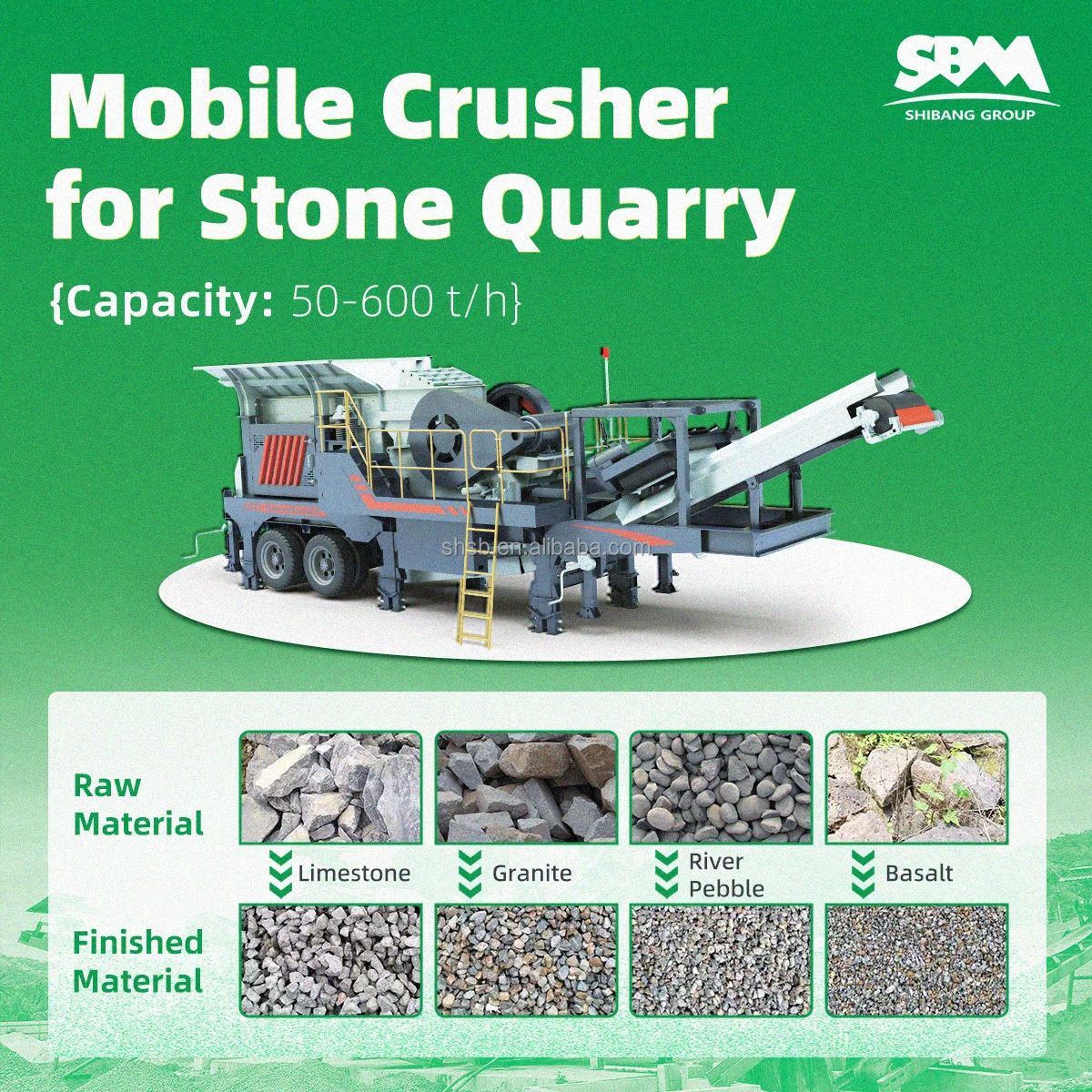 Mobile Granite Rock Impact Crush Station on Wheels Concrete Wast ...