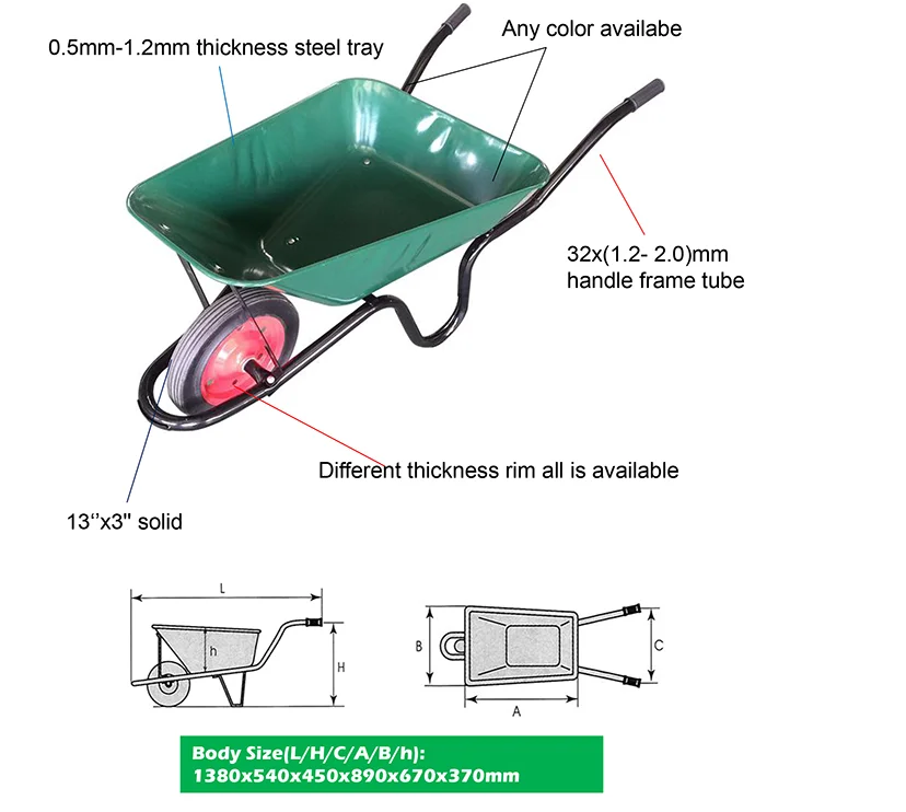 Lasher Brand South Africa Concrete Wheelbarrow WB3800