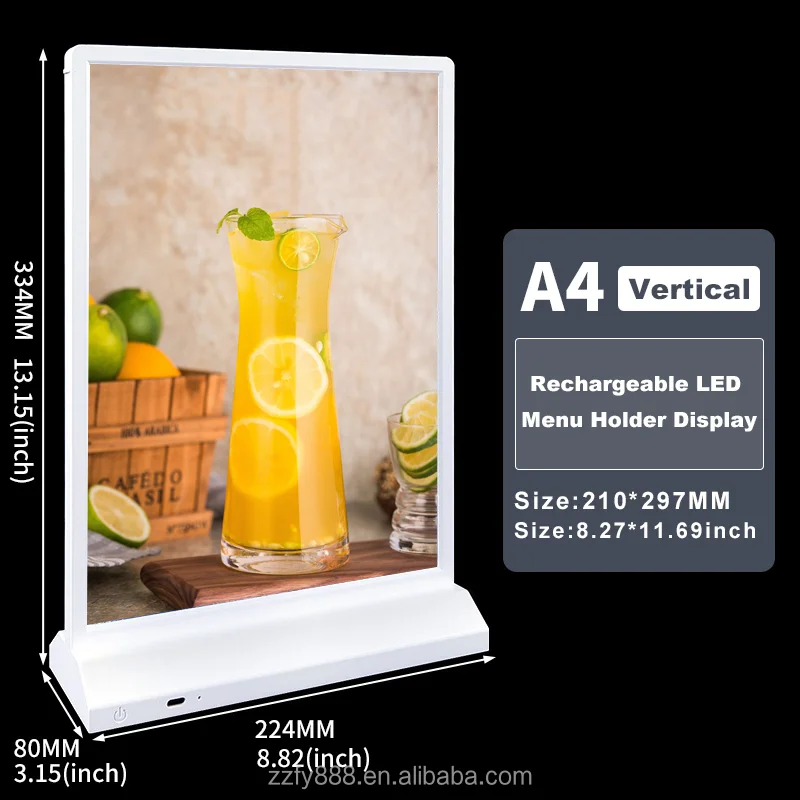 LED Menu Light Box - A5 A4 A3 Desktop Advertising Solution