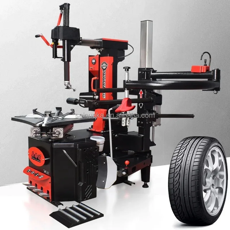Automatic Car Tyre Changer Machine With Tire Lifting Kit With Lean Back ...