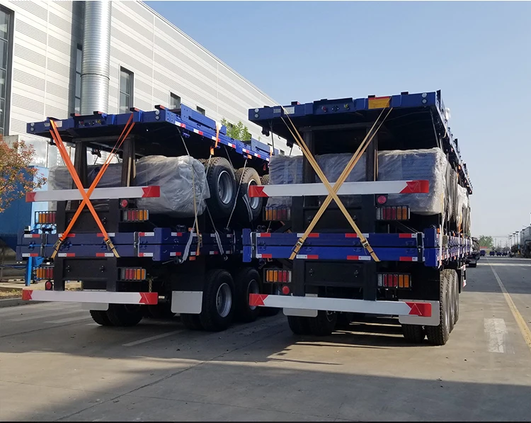 40ft Platform Trailer 60 Tons Cargo Ship Flat Bed Trailer Container ...