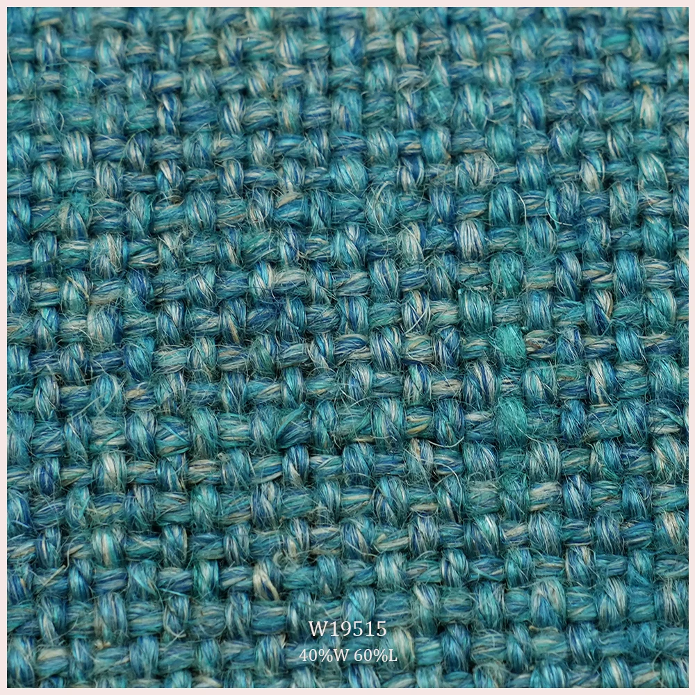 Colorful Wool Linen Blended Wool Sofa Fabric 40%w 60%linen For ...