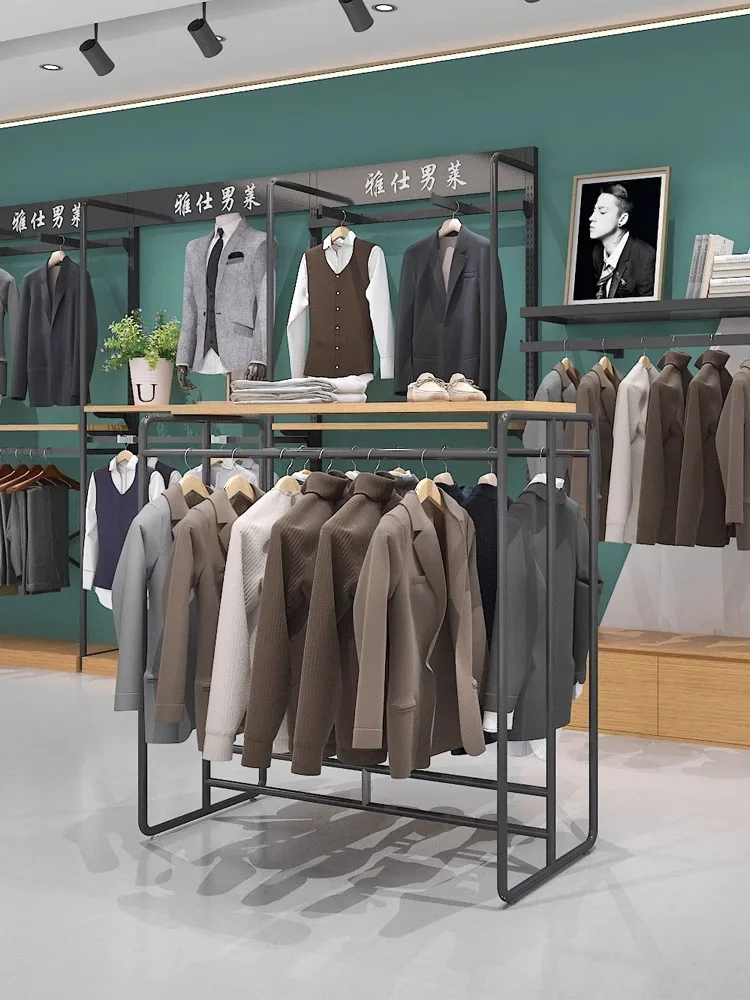 Clothing Store Display Rack Floor-standing Display Rack Men's Clothing ...
