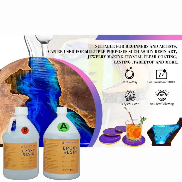 Factory High Clear Crystal Epoxy Resin AB Glue Deep Pour Resin Wood ...