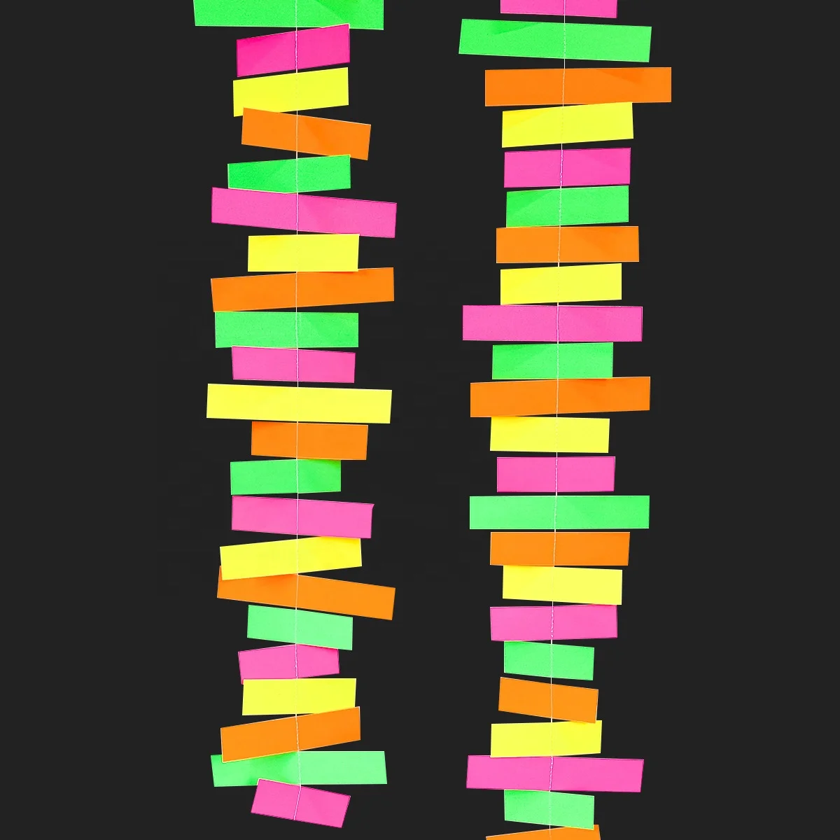 Neon Streamers Paper Glow Party Garland UV Black Light Reactive
