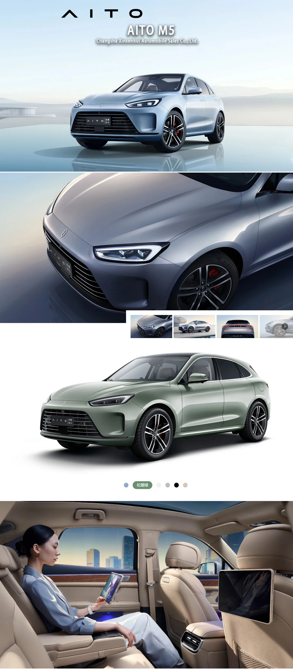 Automotive 2024 Wenjie M5 New Energy Luxury 4wd Electric Vehicle Left Steering Rear Drive Aito ...