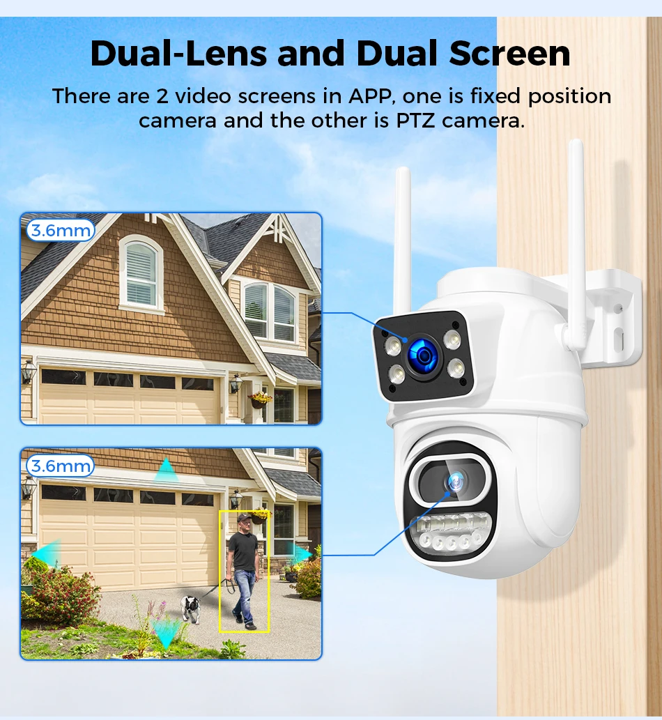 Dual Lens Dome Cctv Camera Icsee App Mini Outdoor Wifi Cctv Camera ...