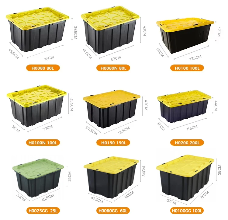 Multifunction Organizer Bins 100L - Heavy Duty Plastic Storage Box with ...