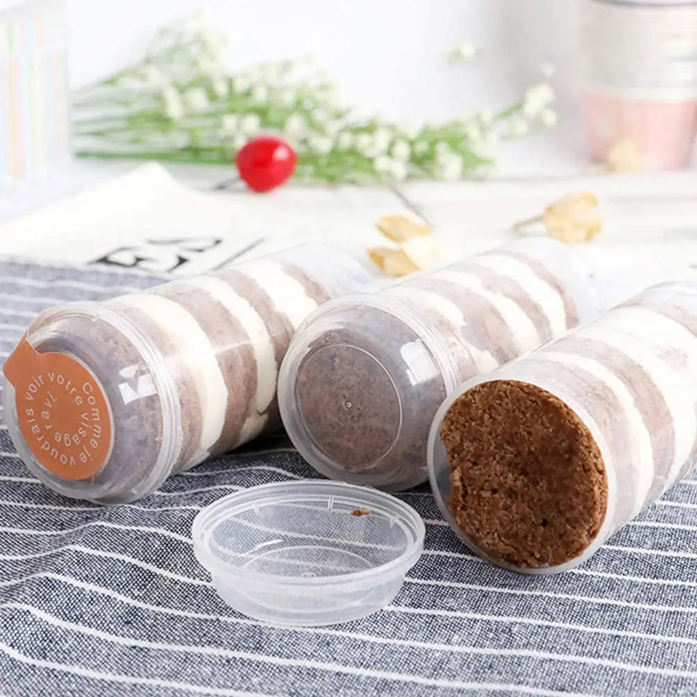 Plastic Jelly Ice Cream Push-up Containers Lids Base Cake Pop Shooter ...