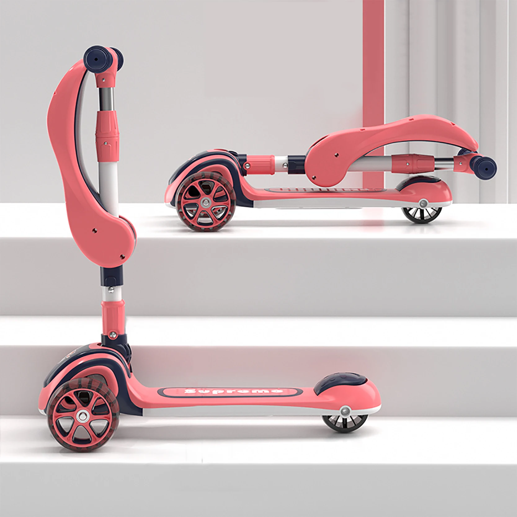 Monopatin Folding Children's Kids Scooter Foot Kick PU