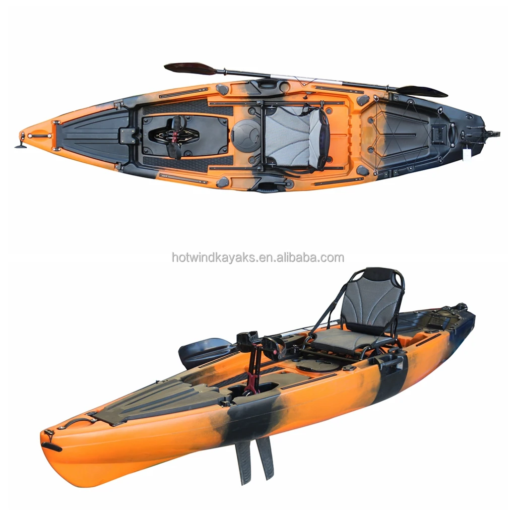 12ft Single Person Pedal Fishing Kayak With Electric Trolling Motor ...