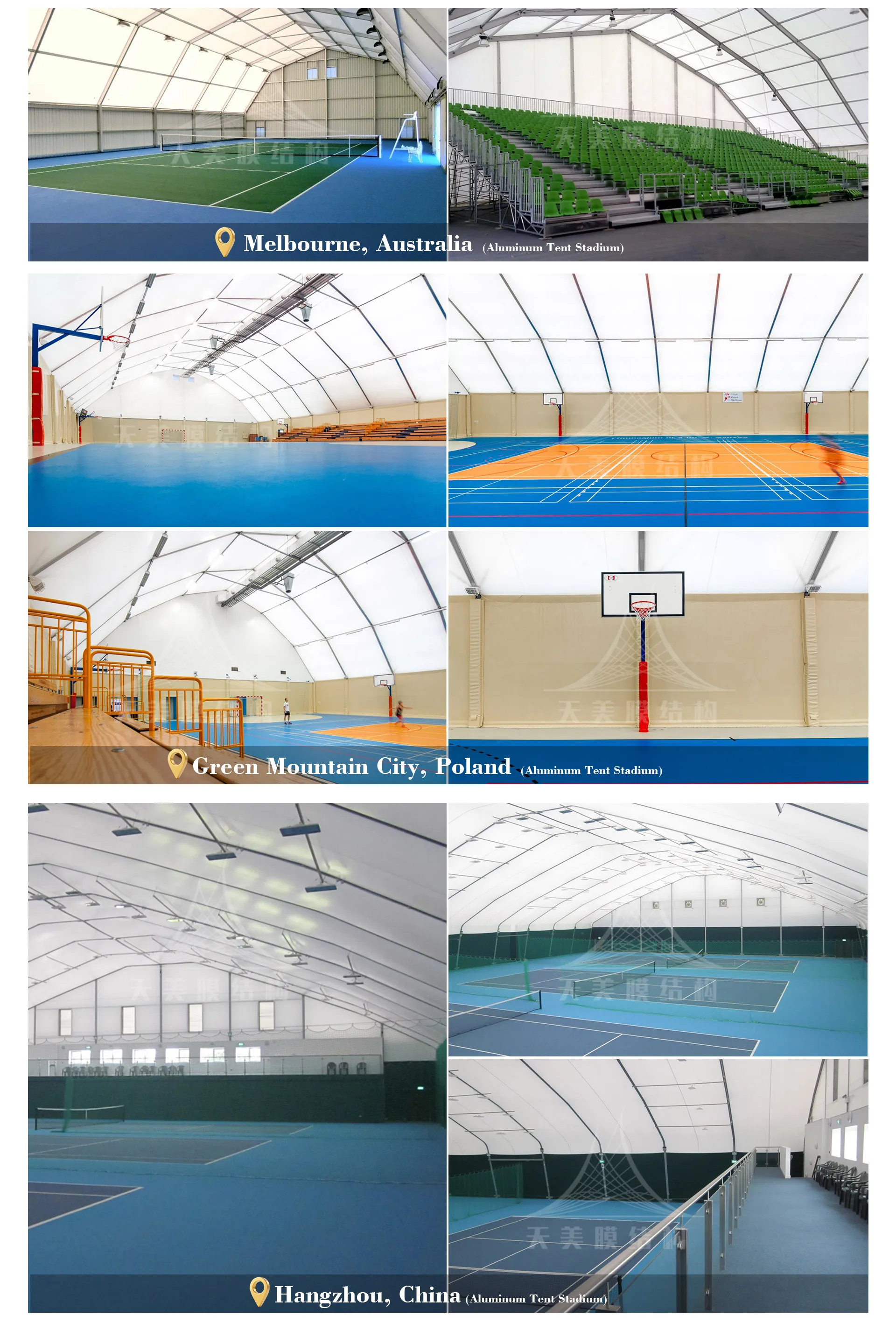 Architectural Membrane Roof Cover for Stadiums, Basketball & Tennis ...