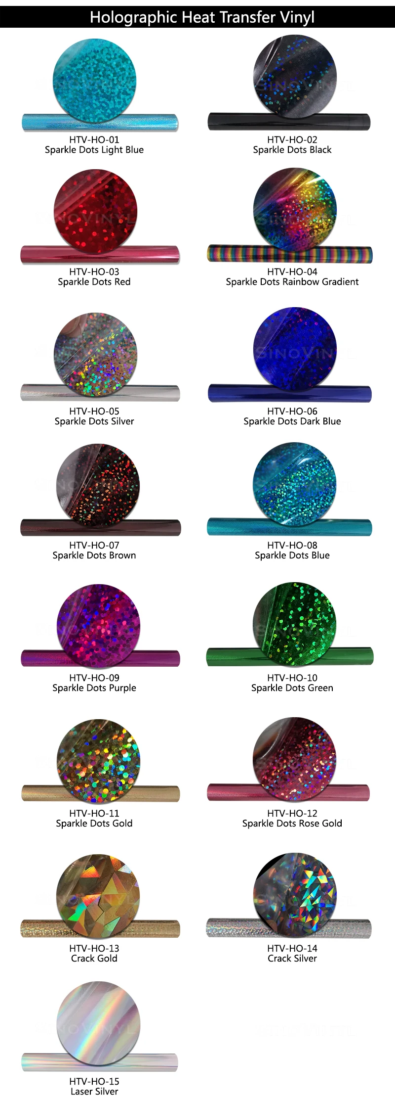 SINOVINYL HTV Heat Transfer Vinyl - Multiple Colors for T-shirts