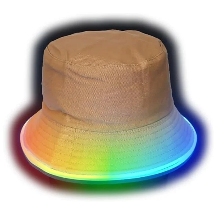 Led Light Up Bucket Hat Futuristic Neon Fisherman Cap For Party Camping ...