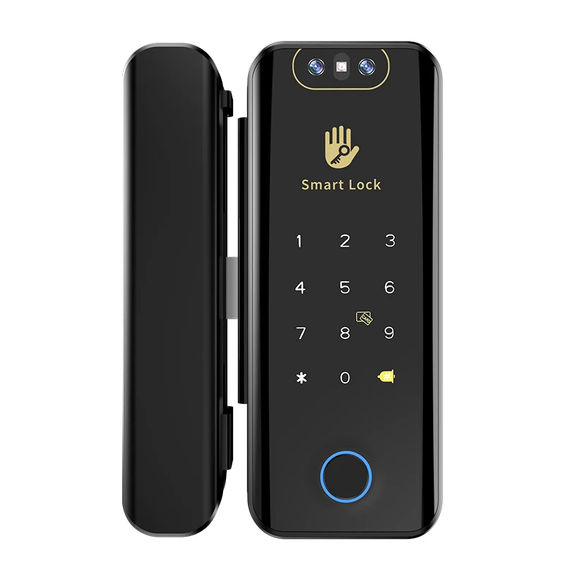 Face ID smart glass door lock TT lock app| Alibaba.com