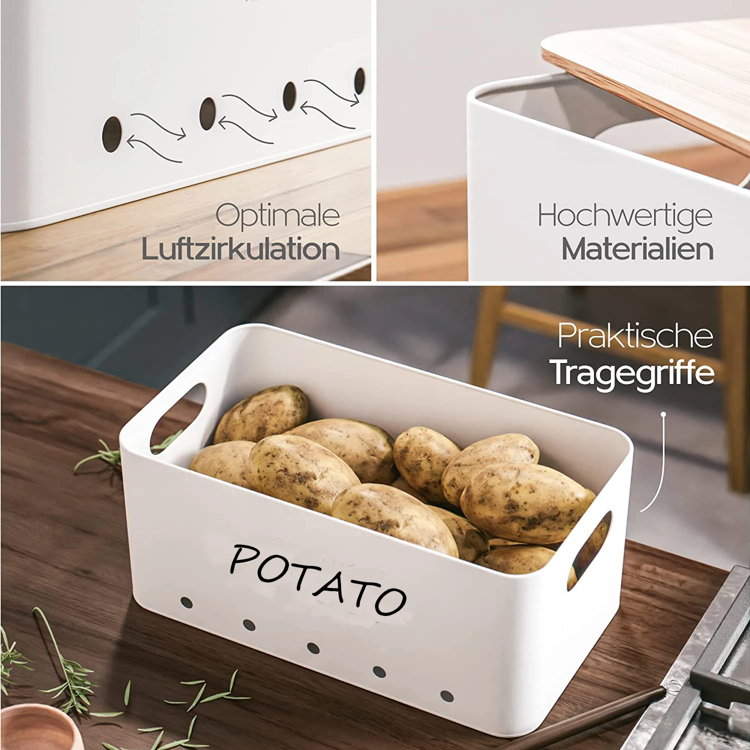 Rectangular Farmhouse Metal Canisters - Perfect for Kitchen