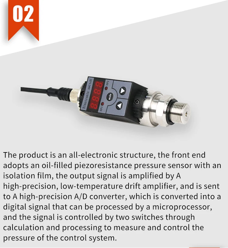 Pnp/npn/4-20ma/rs485 Sensor Water,Gas And Oil Negative Pressure Intelligent Digital Display ...