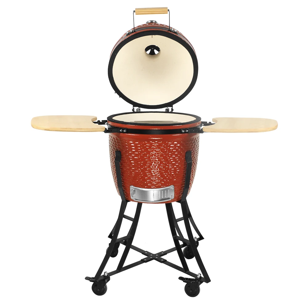 SEB KAMADO Red Bbq Charcoal Grill for Outdoor Garden Barbecue Kamado 18 ...
