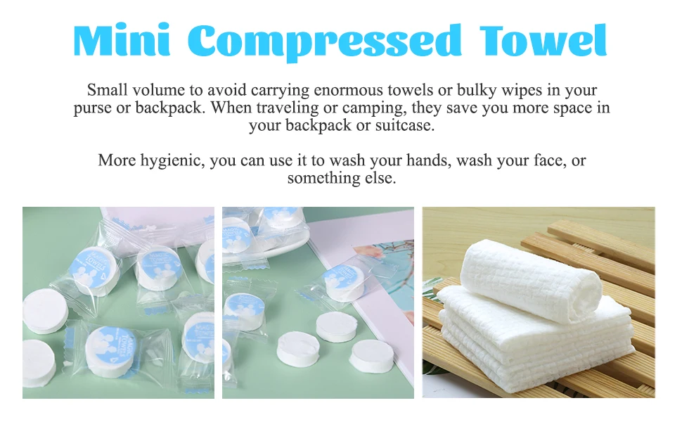 100PCS Mini Compressed Towel - Portable & Sustainable