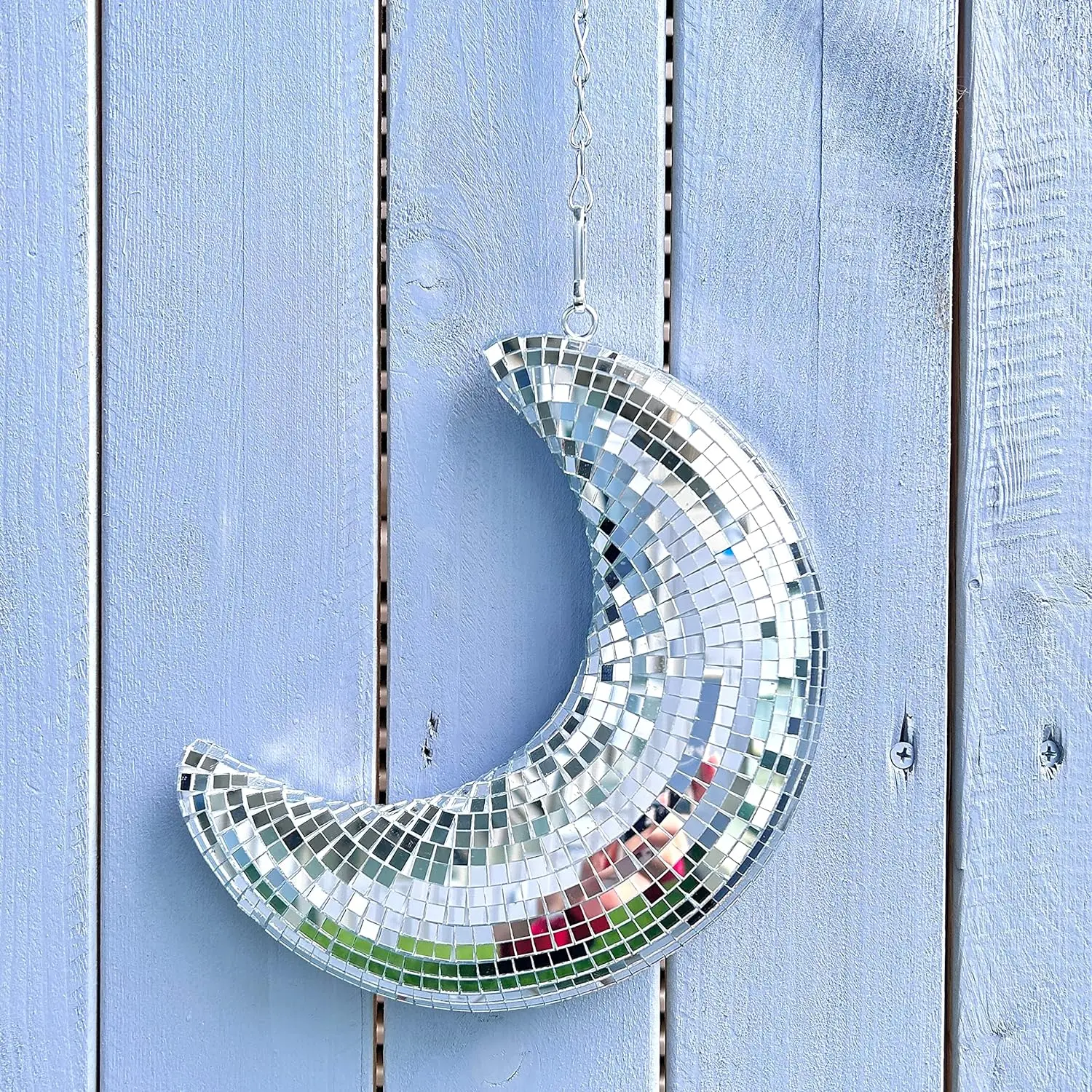 Moon Disco Ball Moon Shaped Hanging Mirror Ball With Chain For Bar Ktv ...