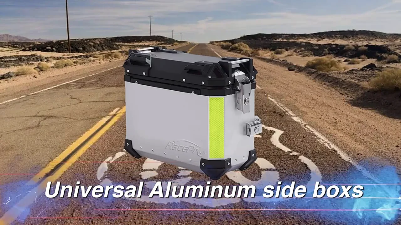 Racepro 30 Liter Black Aluminum Motorbike Pannier Storage Luggage Cases ...
