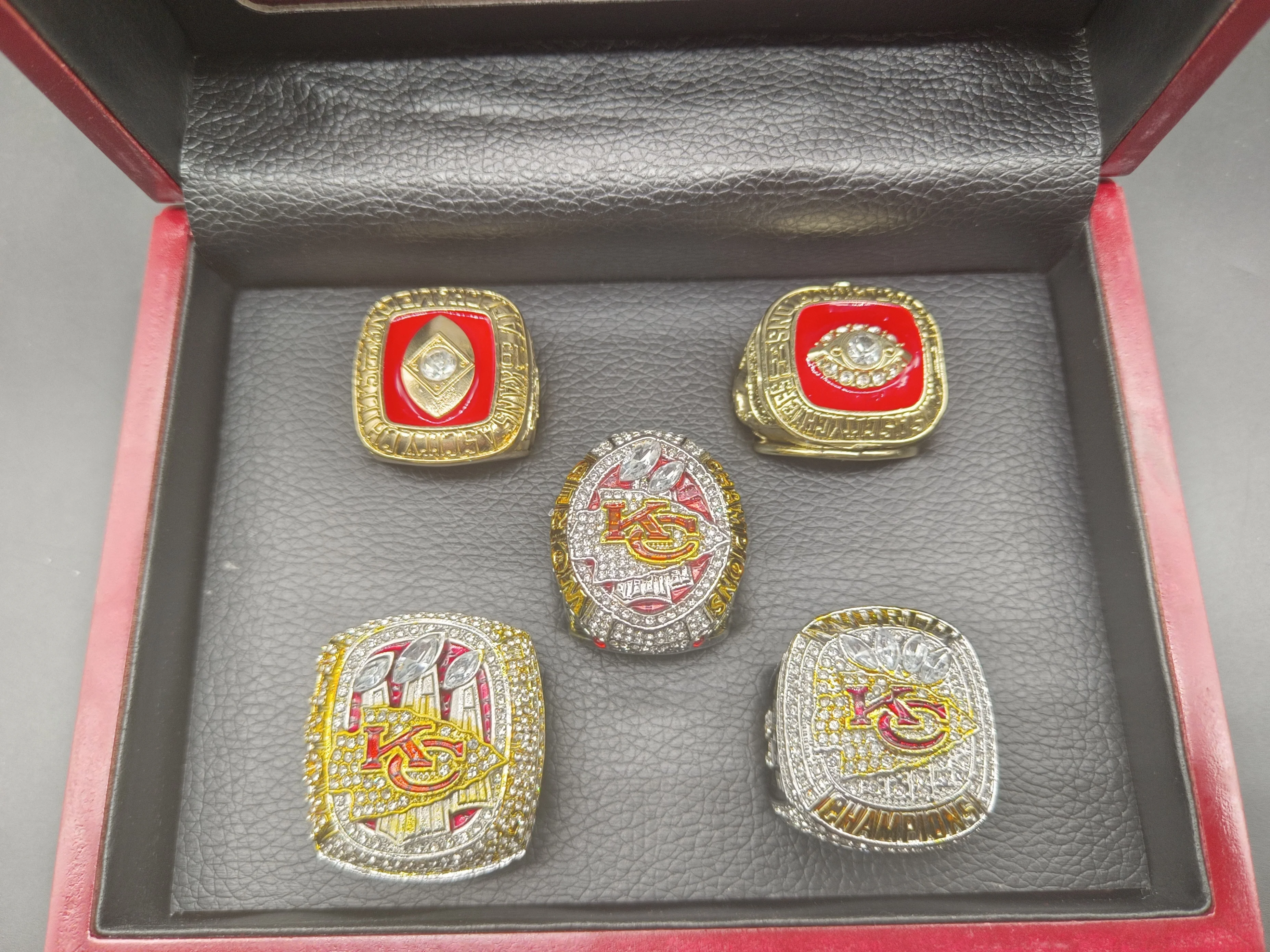 1966 1969 2019 2023 2024 KC Chiefs Football Championship Rings
