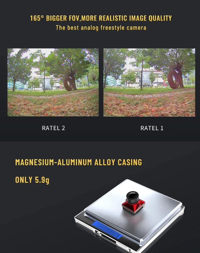 Caddx Ratel 2 V2 Fpv Camera Ratel2 2.1mm Lens 16:9/4:3 Ntsc/pal ...