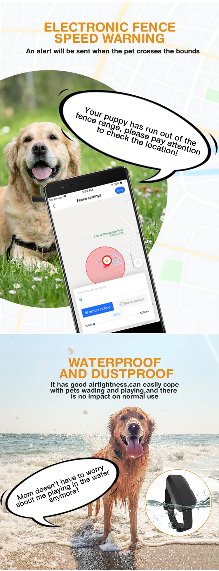 4G Network Position Waterproof Dog Tracking GPS - Smart, Reliable