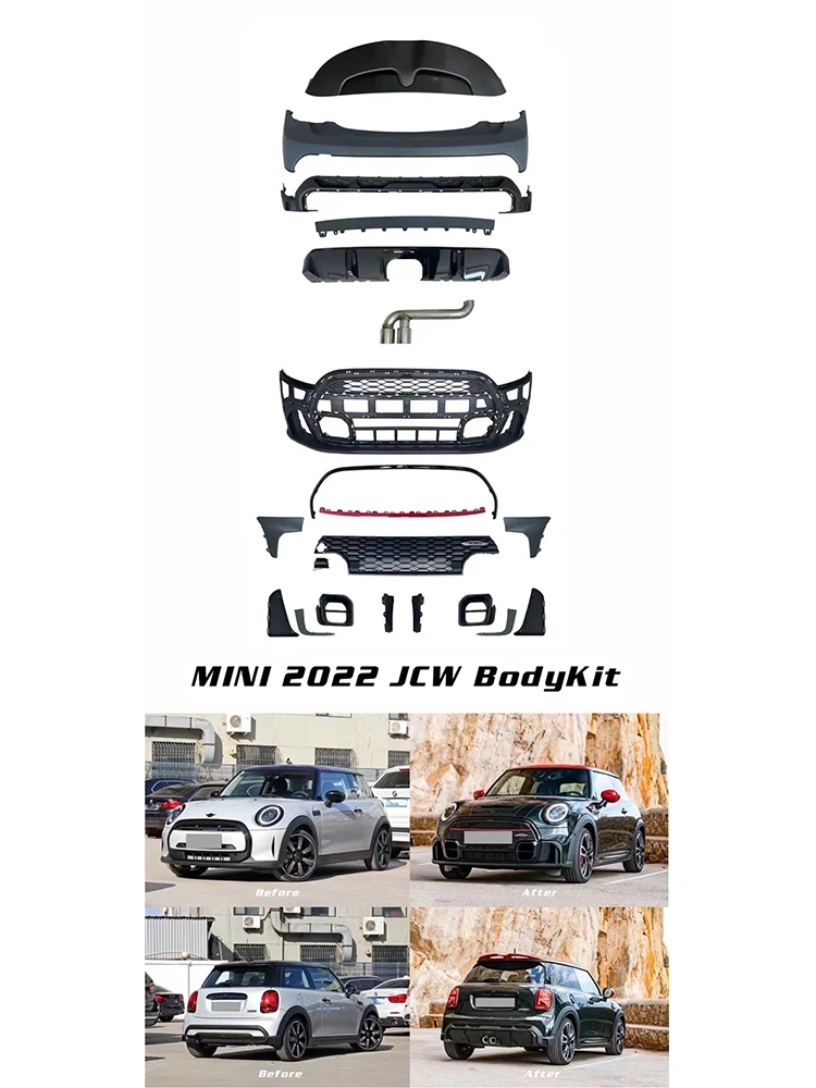 2022Year MINI F55 F56 F57 Bodykit Upgrade to JCW Style Car Bumpers Auto ...